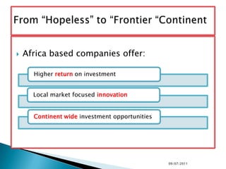 Investment opportunities in africa (1) | PPTX