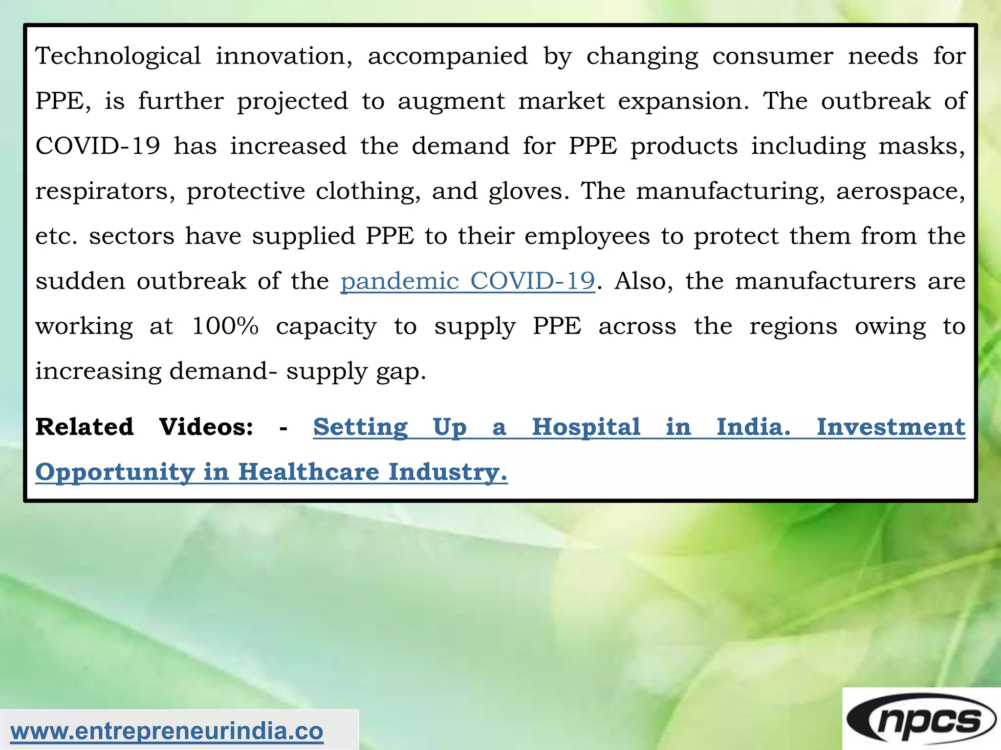 Investment opportunities in disposable personal protective equipment ...