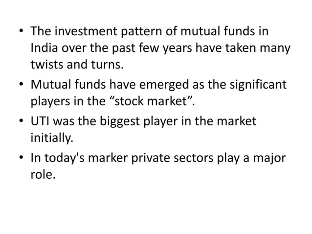 Investment pattern of mutual funds | PPTX | Mutual Funds | Personal ...