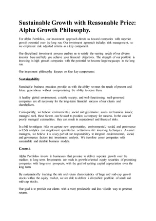 Investment philosophy | DOCX