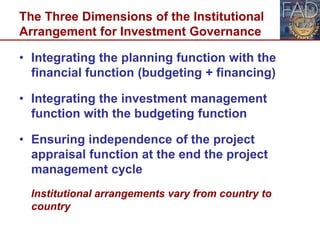 Investment planning and public investment plans: Inssues and Best ...