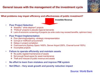 Investment planning and public investment plans: Inssues and Best ...