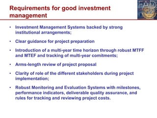 Investment planning and public investment plans: Inssues and Best ...