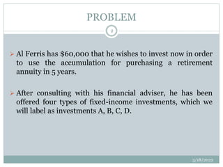 Investment problem | PPTX