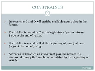 Investment problem | PPTX