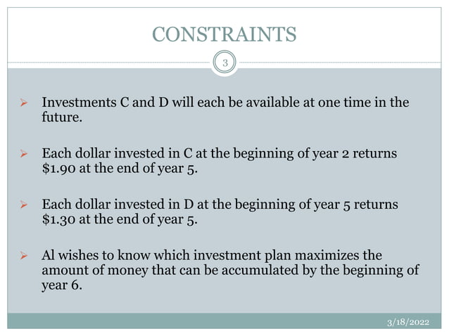 Investment problem | PPTX