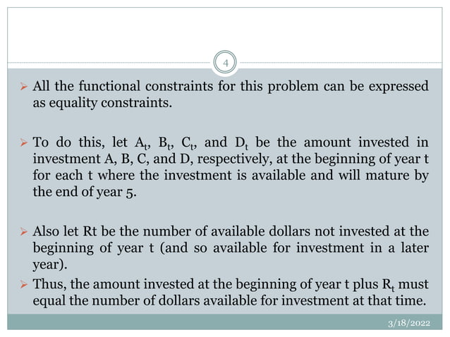 Investment problem | PPTX