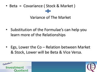 Investment – risk & return | PPTX