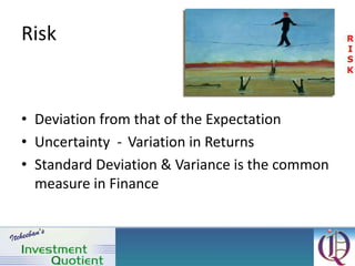 Investment – risk & return | PPTX
