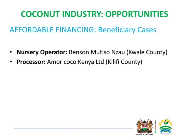 Investment in The Coconut Industry by Nancy Cheruiyot | PPTX
