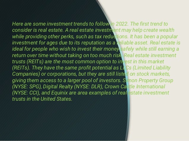 Investment Trends to Watch Out for in 2022 | PPT