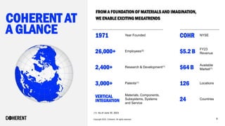 Coherent Corporation Investor Presentation 2023 | PDF