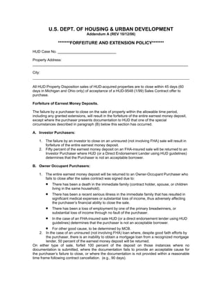 Investor Bid Package for HUD Homes | PDF