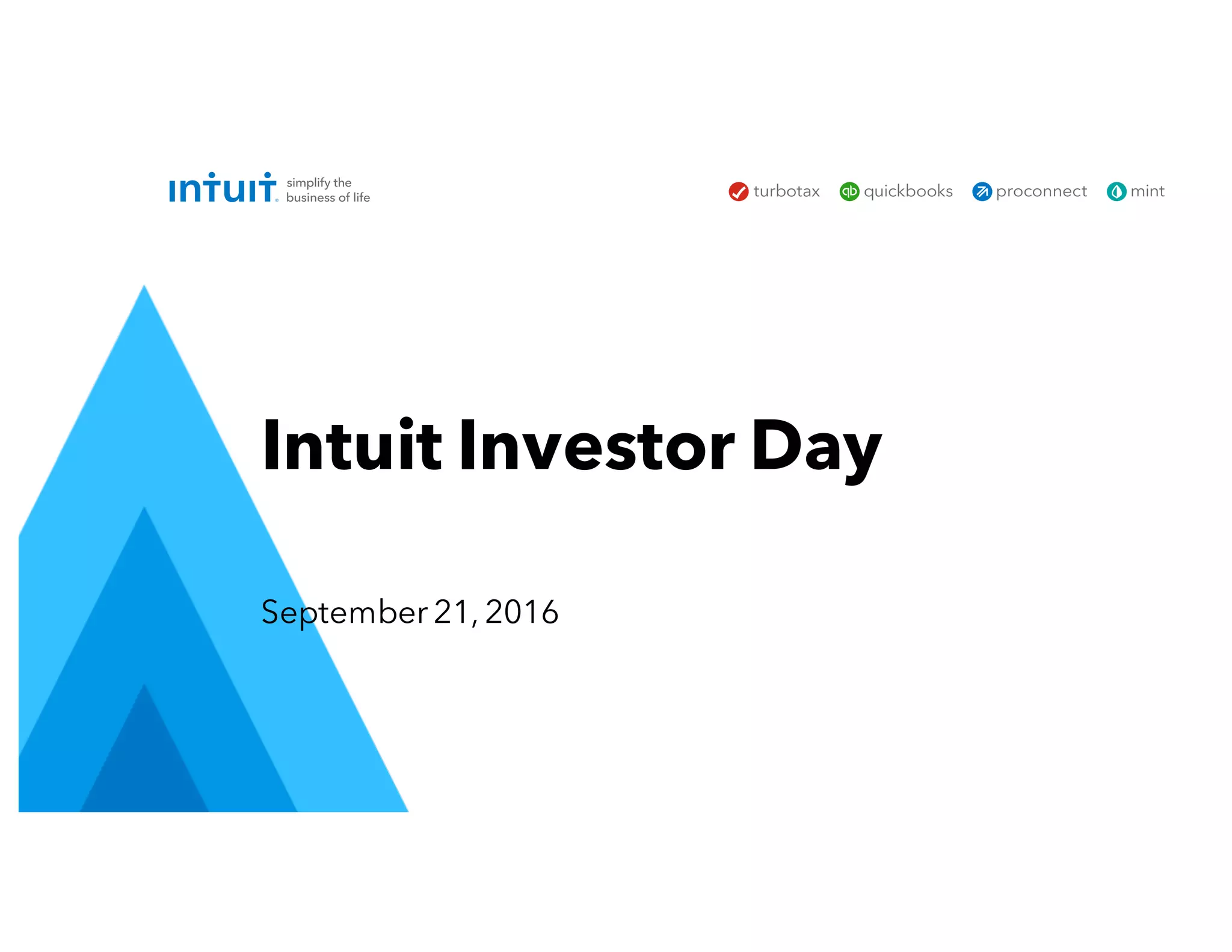 Intuit’s Annual Investor Day Presentation 2017 | PPT