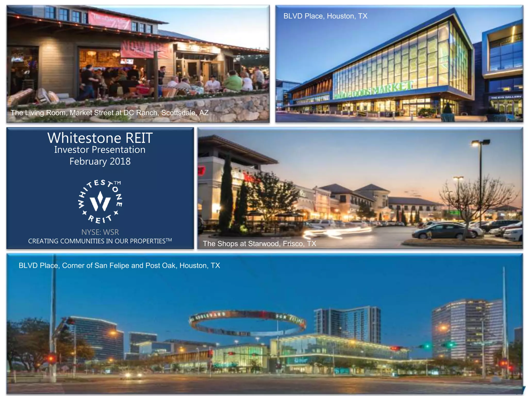 Whitestone REIT Investor Presentation February 2018 | PPTX | Business ...