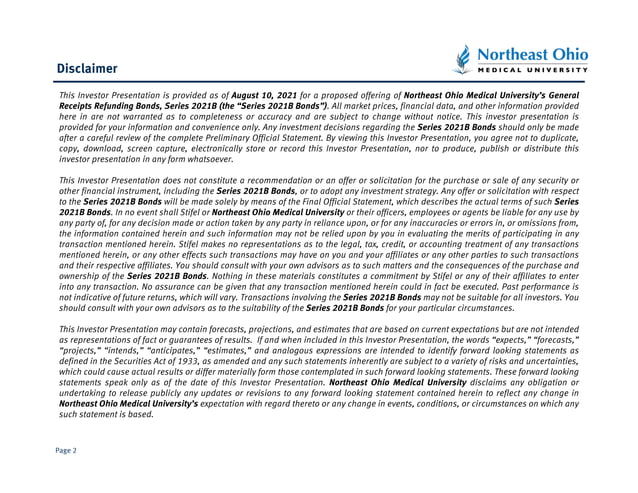 Northeast Ohio Medical University - Series 2021B | PPT