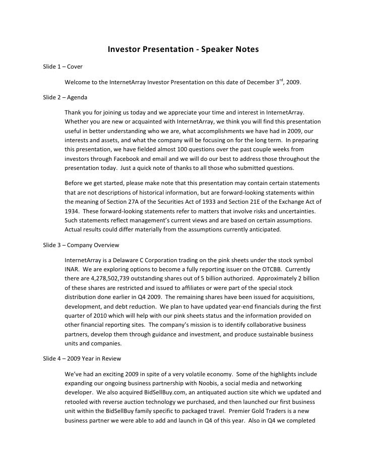 Investor Presentation Speaker Notes investor-presentation-speaker-notes