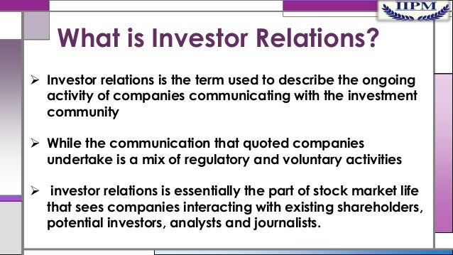 Investor relations