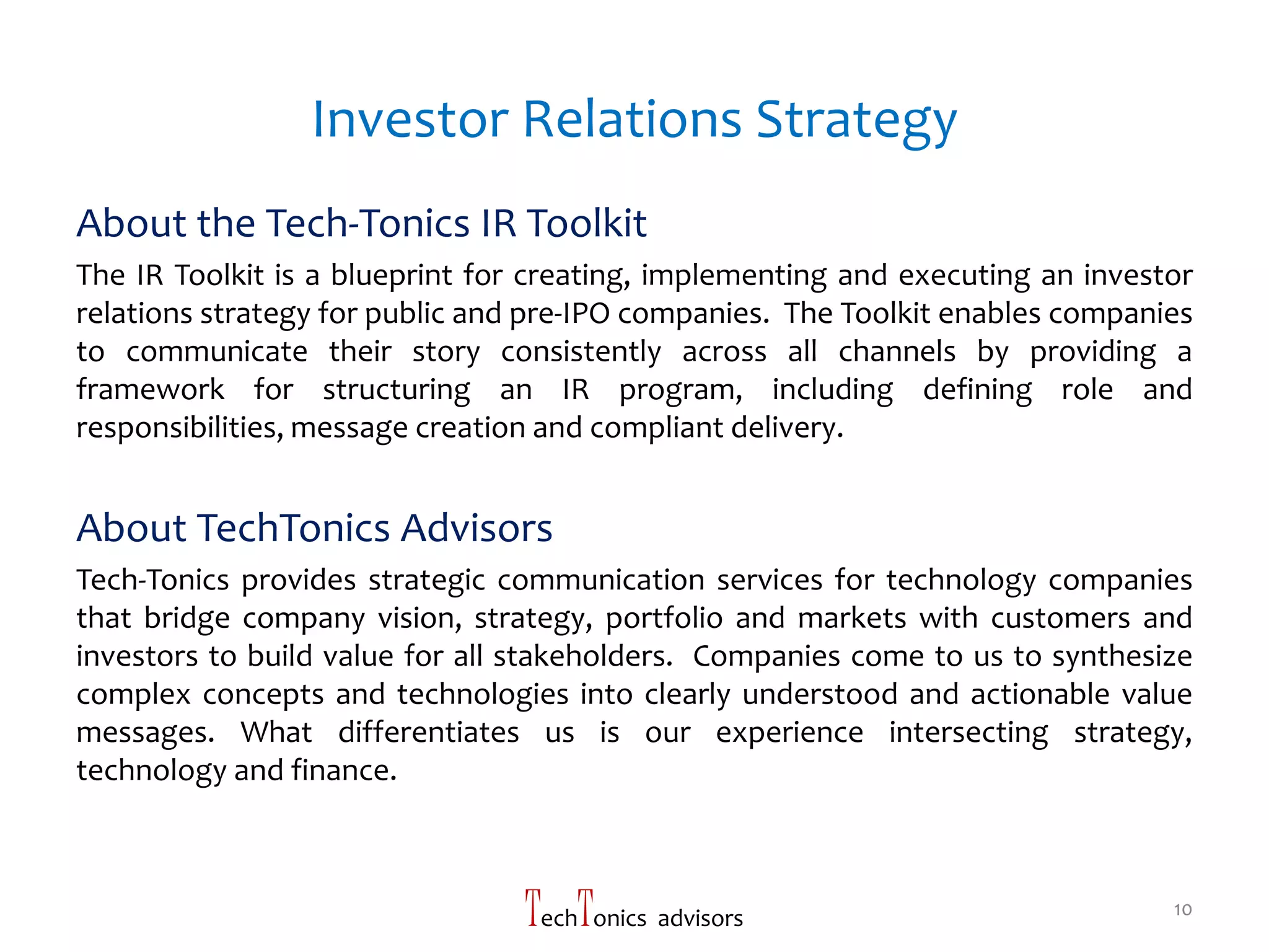 Investor Relations Toolkit | PPTX
