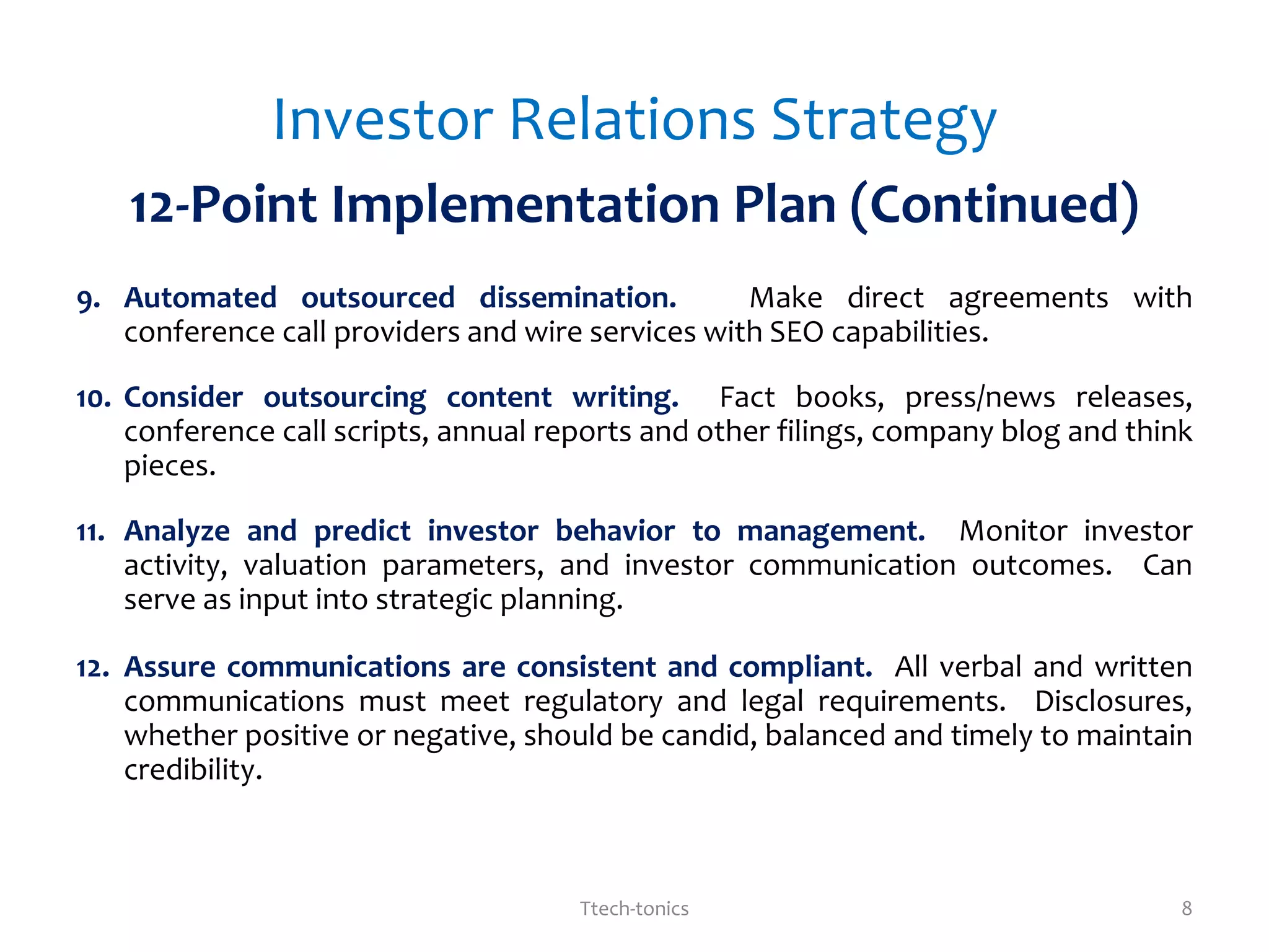 Investor Relations Toolkit | PPTX