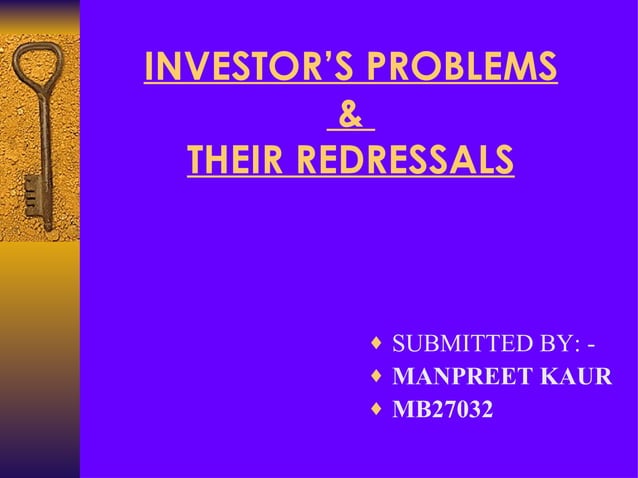 Investors Protection | PPT | Stocks and Bonds | Personal Investing