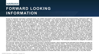 Investor slide deck Harman Acquires Symphony Teleca & Rend Bend | PPT