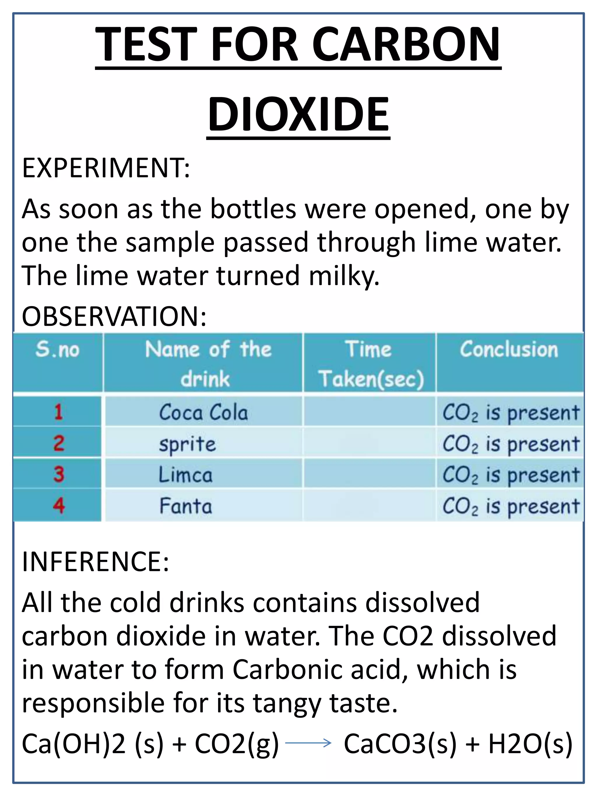 Chemistry Investigatory on Cold Drink contents | PPTX | Chemistry | Science
