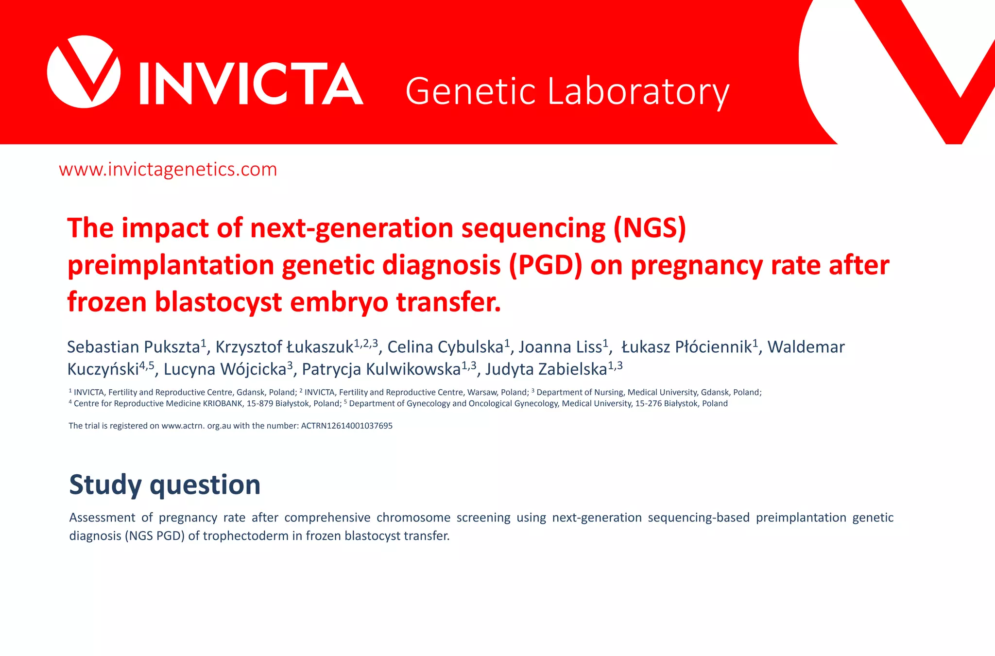 Invicta eshre-poster-pregnancy rate after frozen blastocyst | PPT