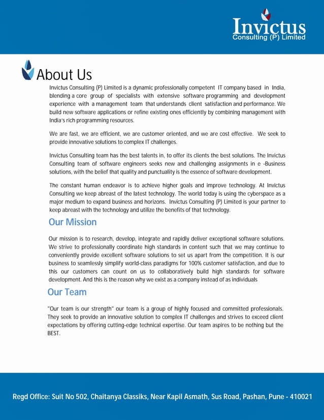 Invictus Consulting (P) Limited | PDF