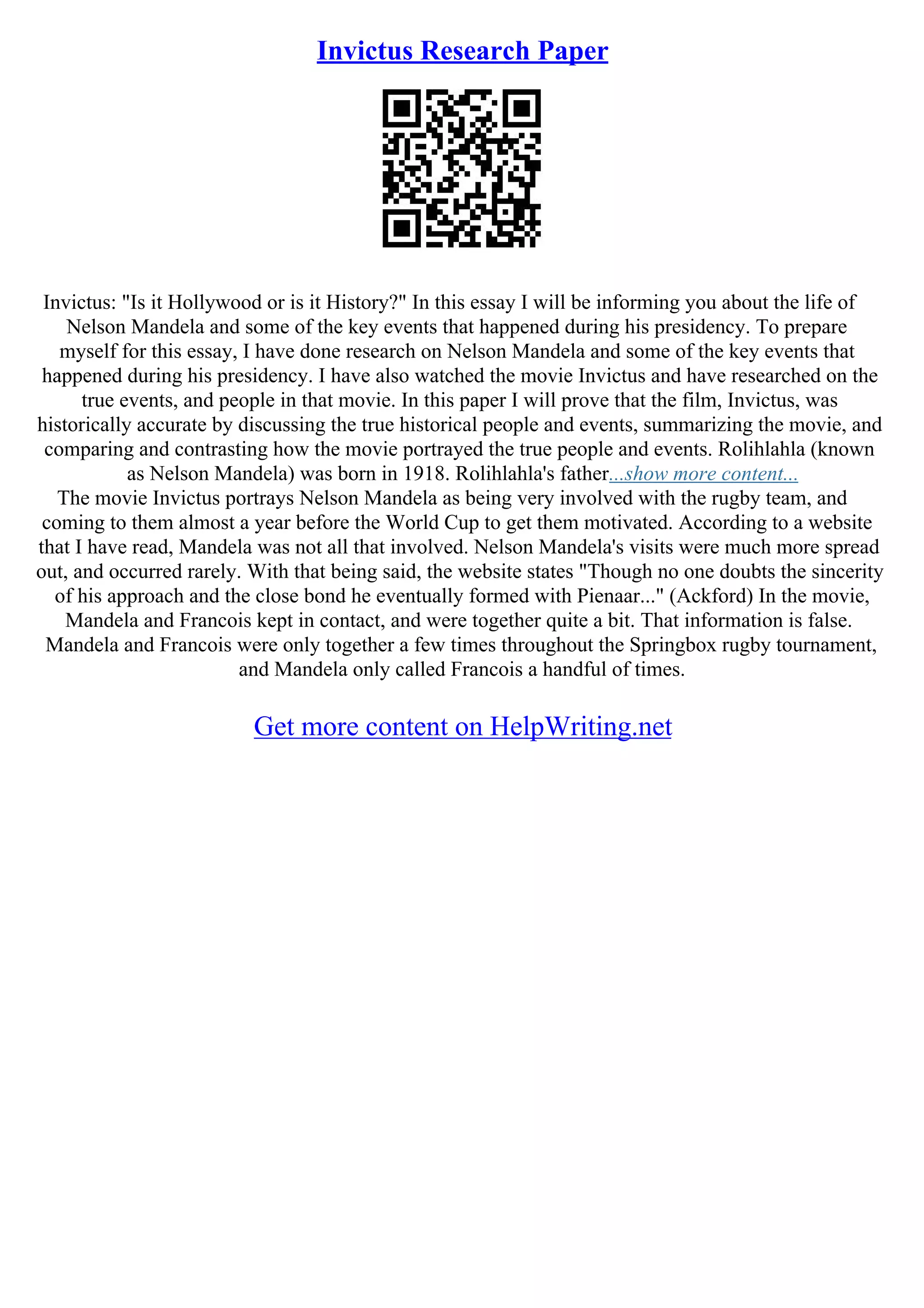 Invictus Essay | PDF