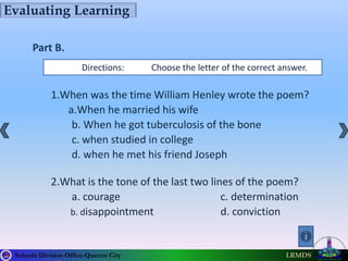 Analysis of Invictus by William Henley | PPTX