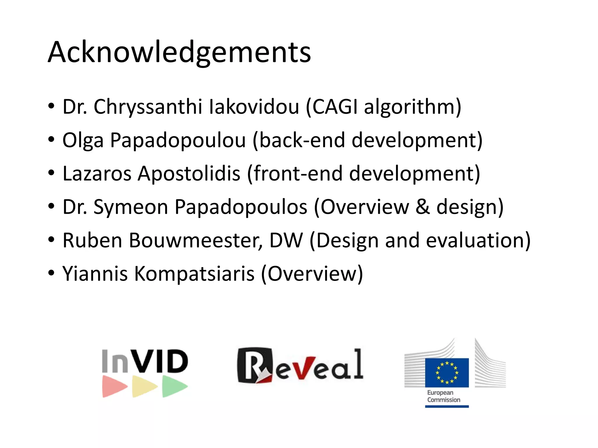 Presentation of the InVID technologies for image forensics analysis | PPT