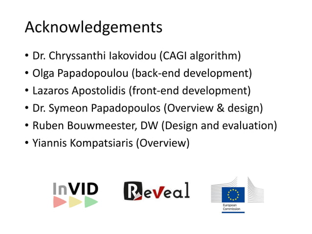 Presentation of the InVID technologies for image forensics analysis | PPT