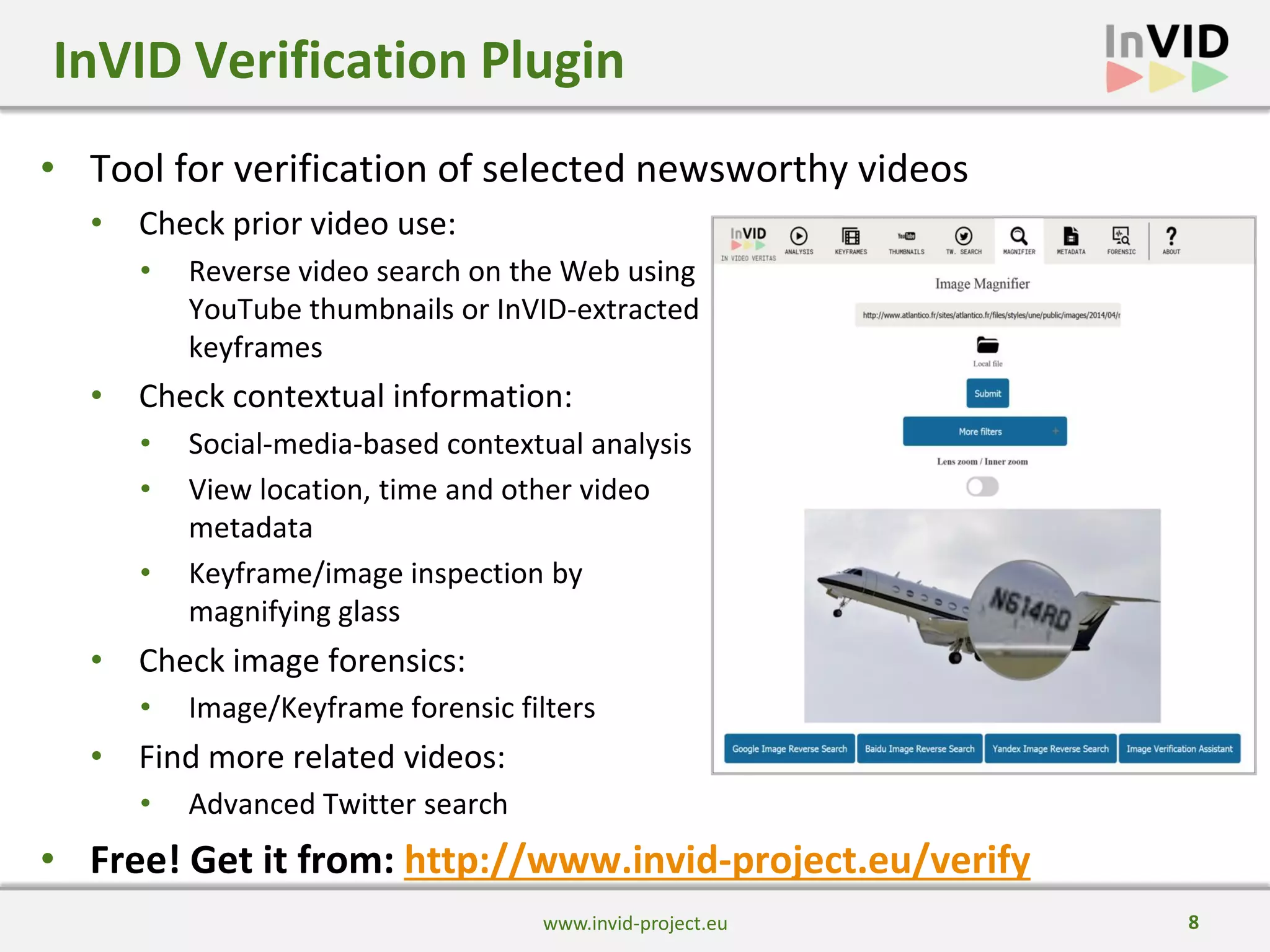 Presentation of the InVID project and verification technologies | PPT