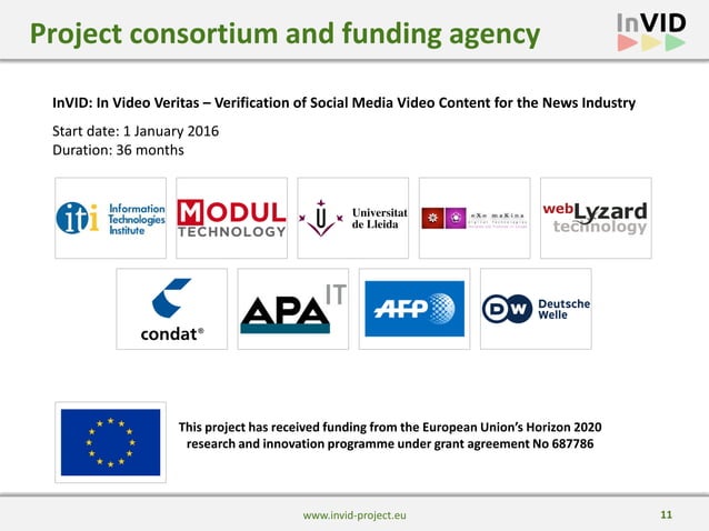 Presentation of the InVID project and verification technologies | PPT