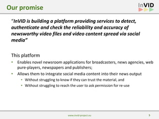 Presentation of the InVID project and verification technologies | PPT