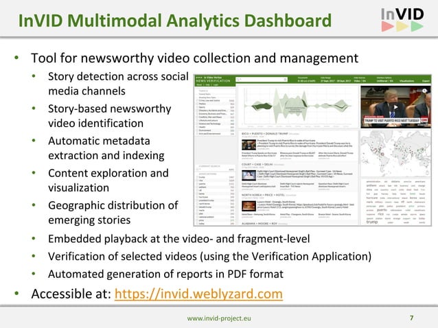 Presentation of the InVID project and verification technologies | PPT