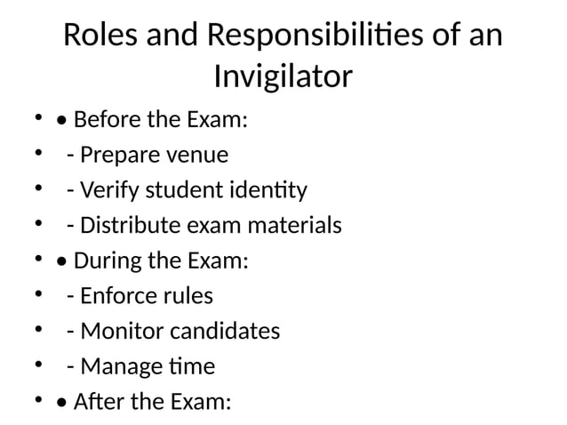 Invigilation_of_Examination, first presentation pptx | PPTX