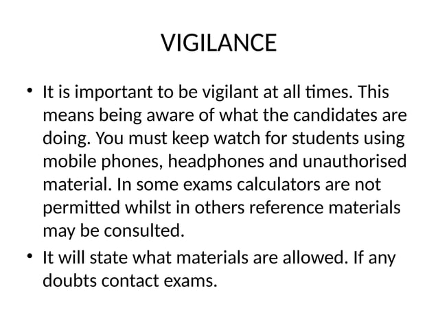 INVIGILATION TRAINING cannock, second pptx | PPTX