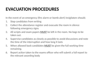 INVIGILATION TRAINING cannock, second pptx | PPTX