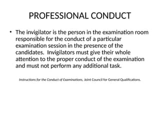 INVIGILATION TRAINING cannock, second pptx | PPTX