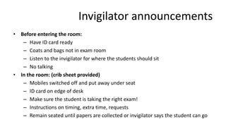 Invigilator training aqd 091210 | PPTX