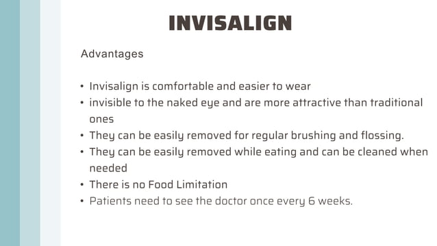 Pros and Cons of Invisalign and Traditional Braces | PPTX