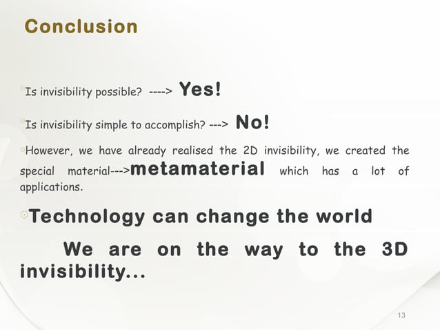 Invisibility | PPT | Physics | Science