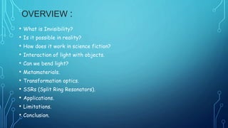 Invisibility ppt | PPTX