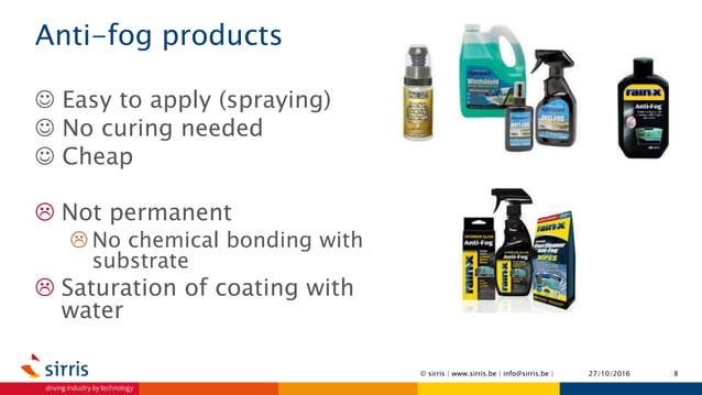 Invisible but functional - anti-fog coatings | PPTX | Chemistry | Science