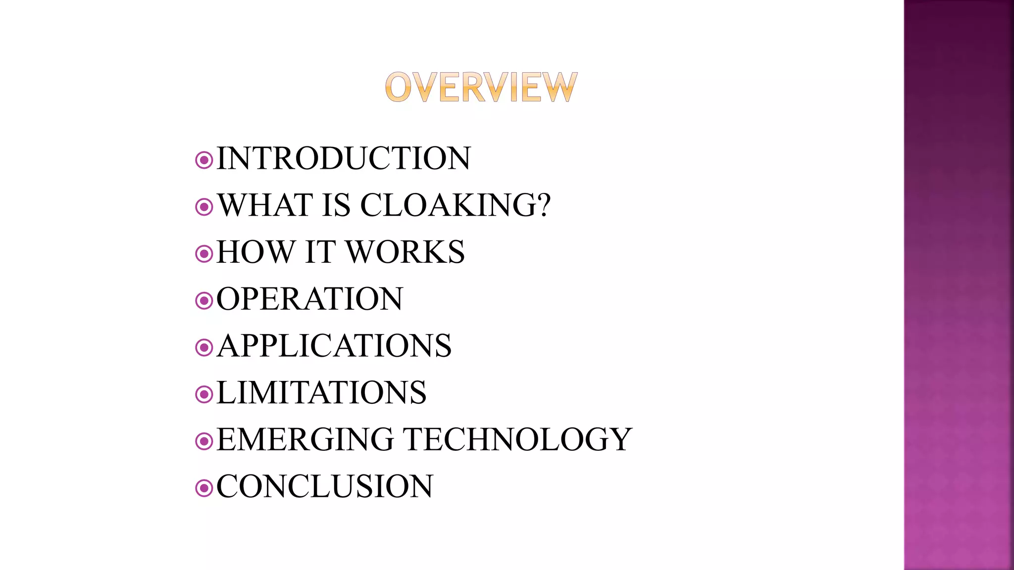 Invisible cloak!! | PPTX