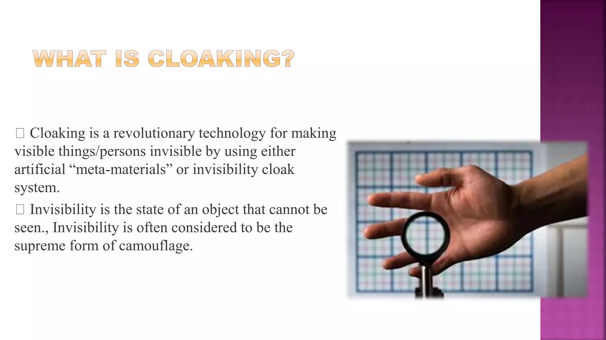 Invisible cloak!! | PPTX