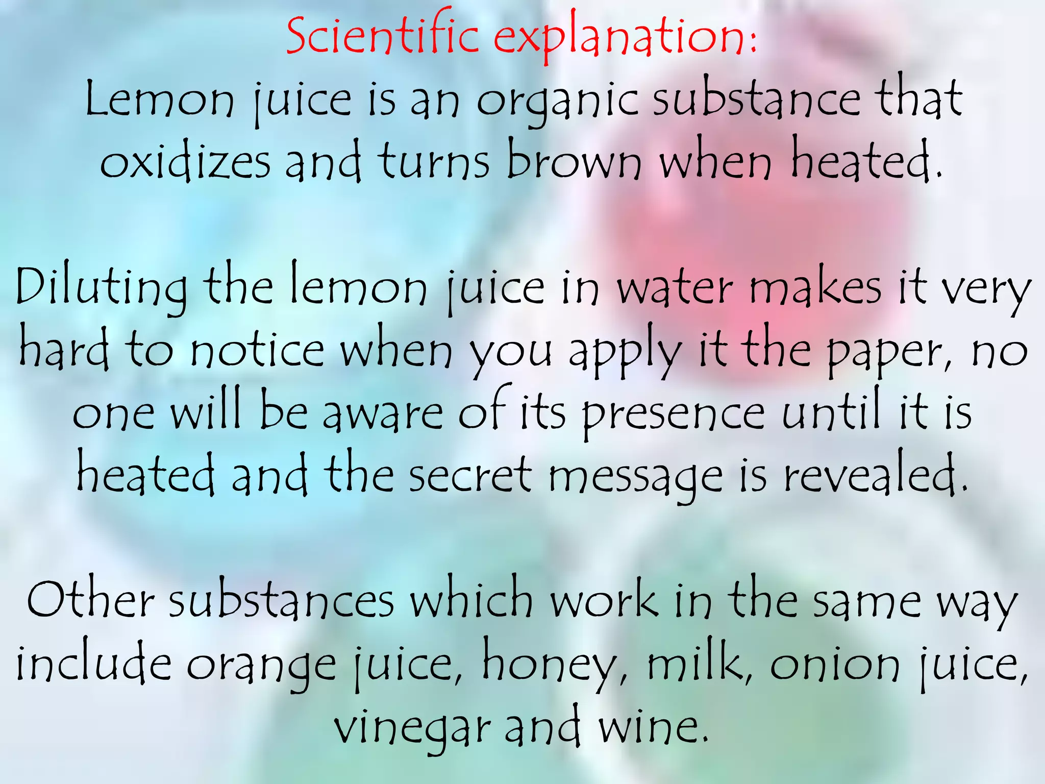 Invisible Ink Science Project | PPSX