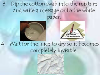 Invisible Ink Science Project | PPSX
